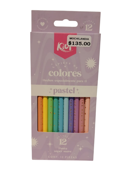 LAPICES DE COLORES PASTEL MARCA KIUT – mochilandiamx