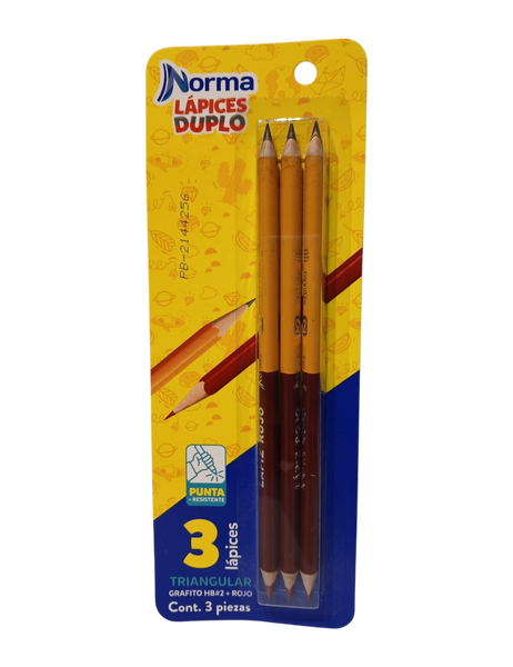LAPIZ DUPLO TRIANGULARES MARCA NORMA – mochilandiamx